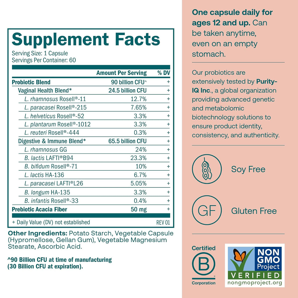 90 billion CFU daily probiotic