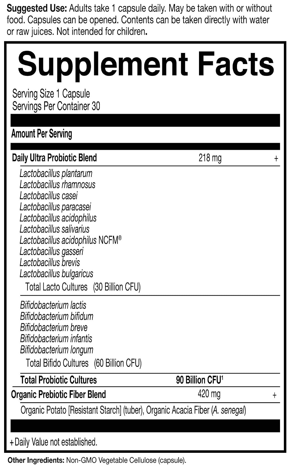 90 billion CFU probiotic formula