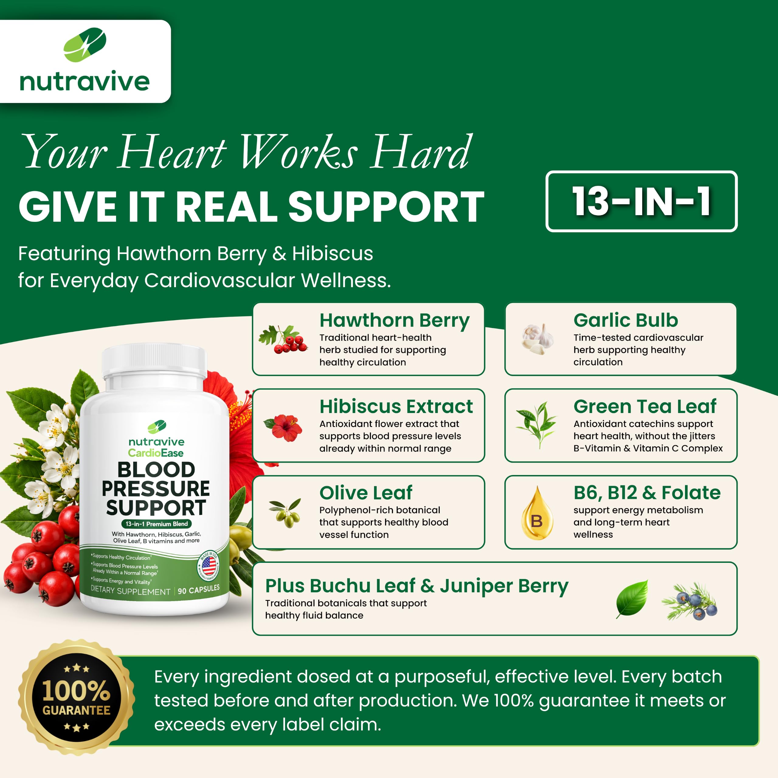 90 capsules for daily heart support