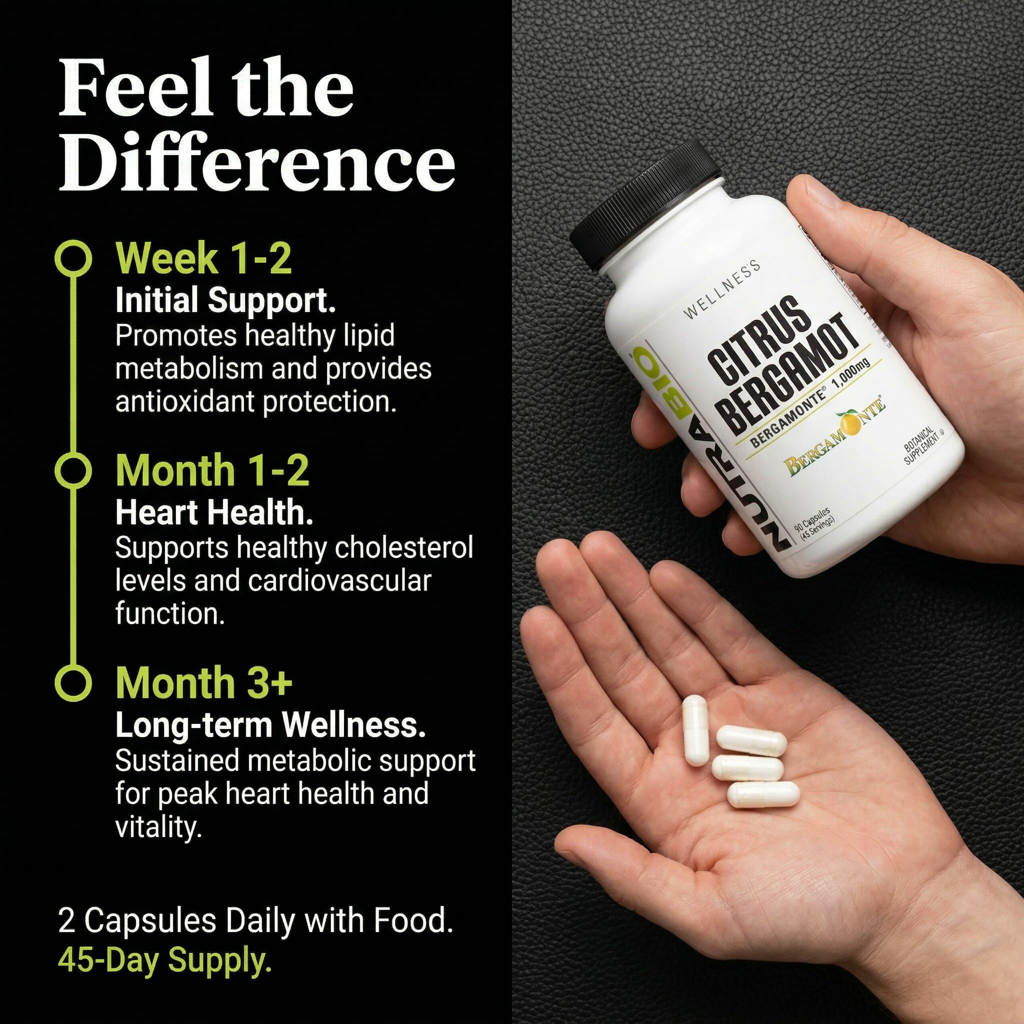 90 capsules for daily heart support