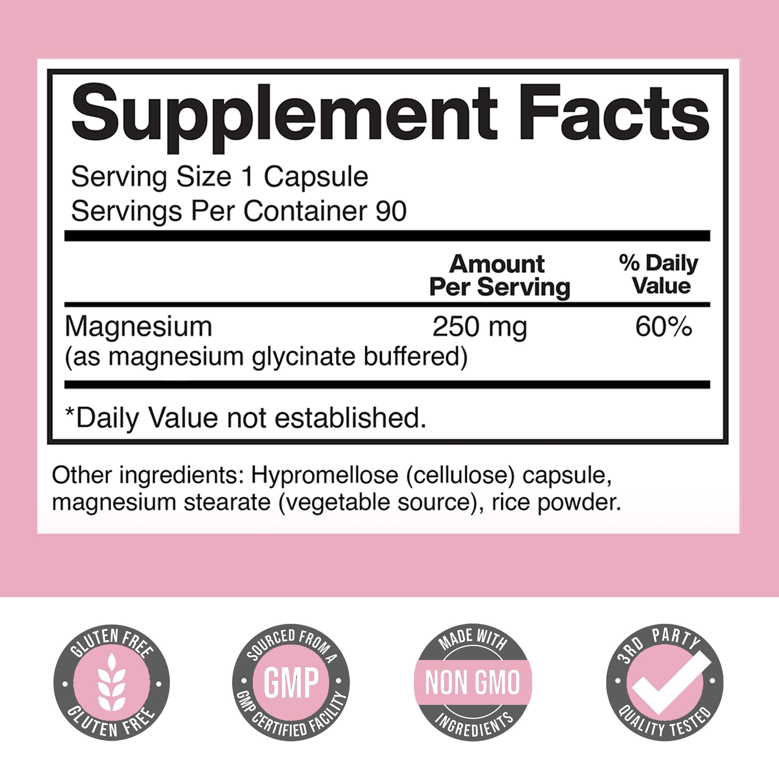90 capsules for daily magnesium intake