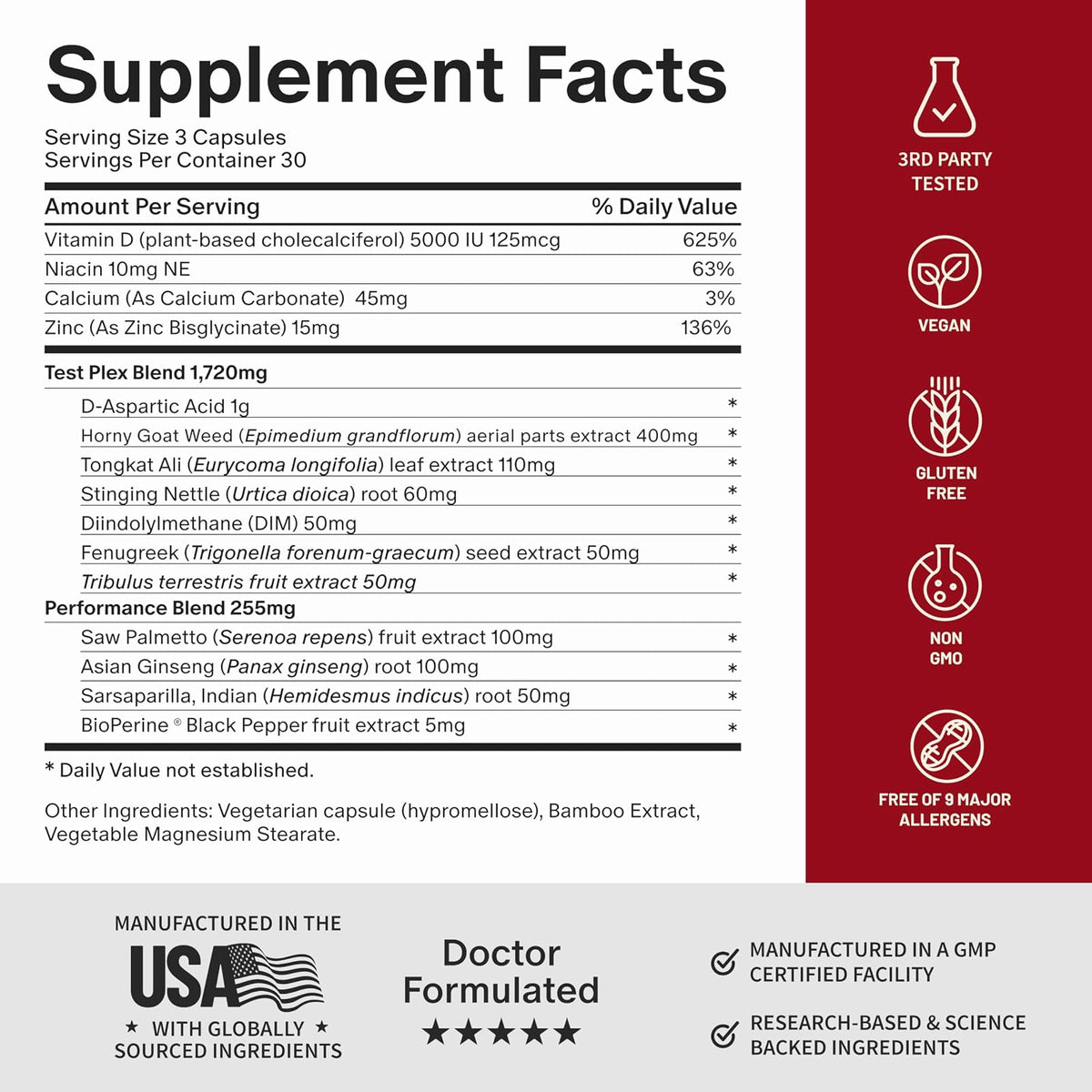 90 capsules for daily testosterone support