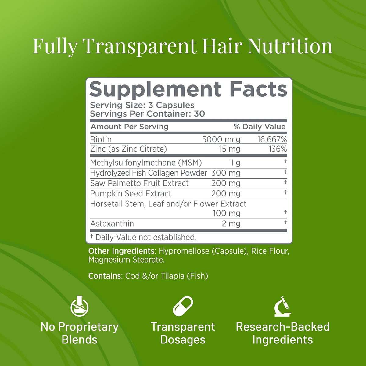 90 capsules for healthy hair growth