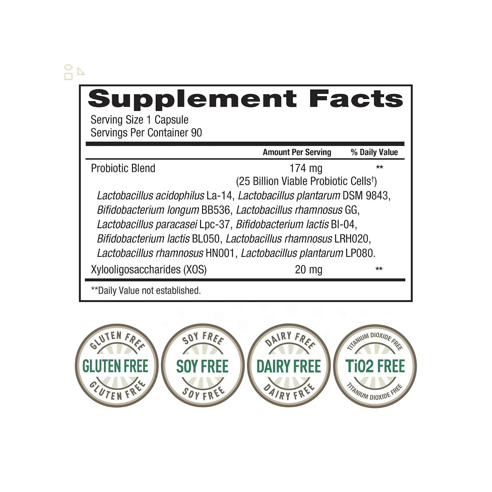 90 capsules of 50 billion CFU probiotics