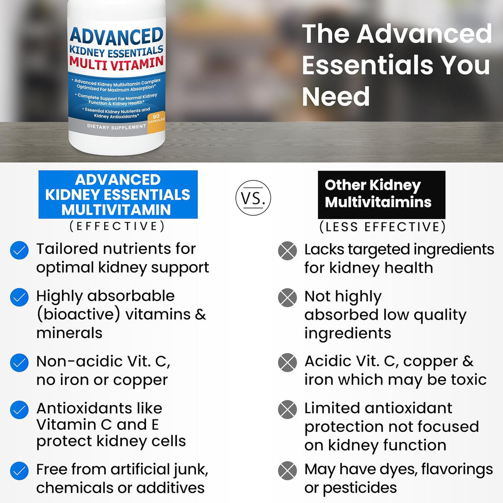90 capsules of Advanced Kidney Essentials multivitamin
