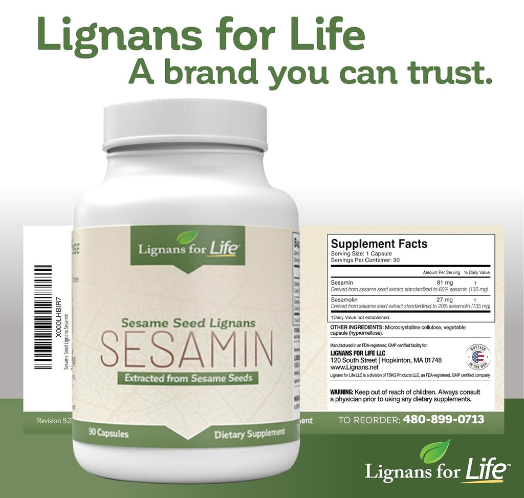 90 capsules of antioxidant-rich lignans