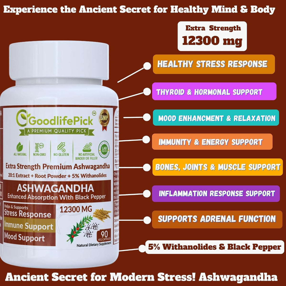 90 capsules of Ashwagandha extract