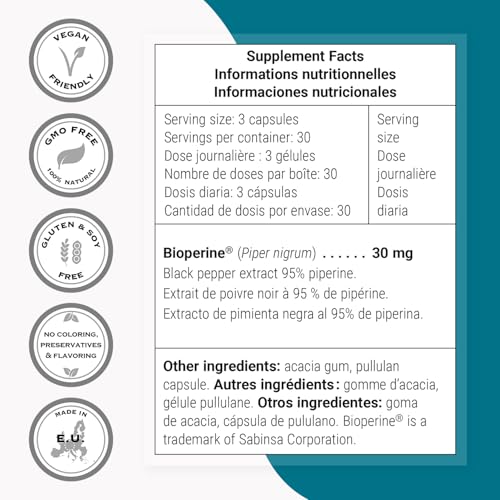 90 capsules of black pepper extract
