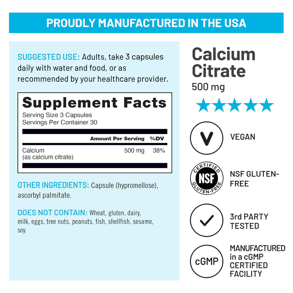 90 capsules of calcium citrate