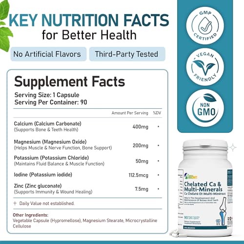 90 capsules of chelated calcium