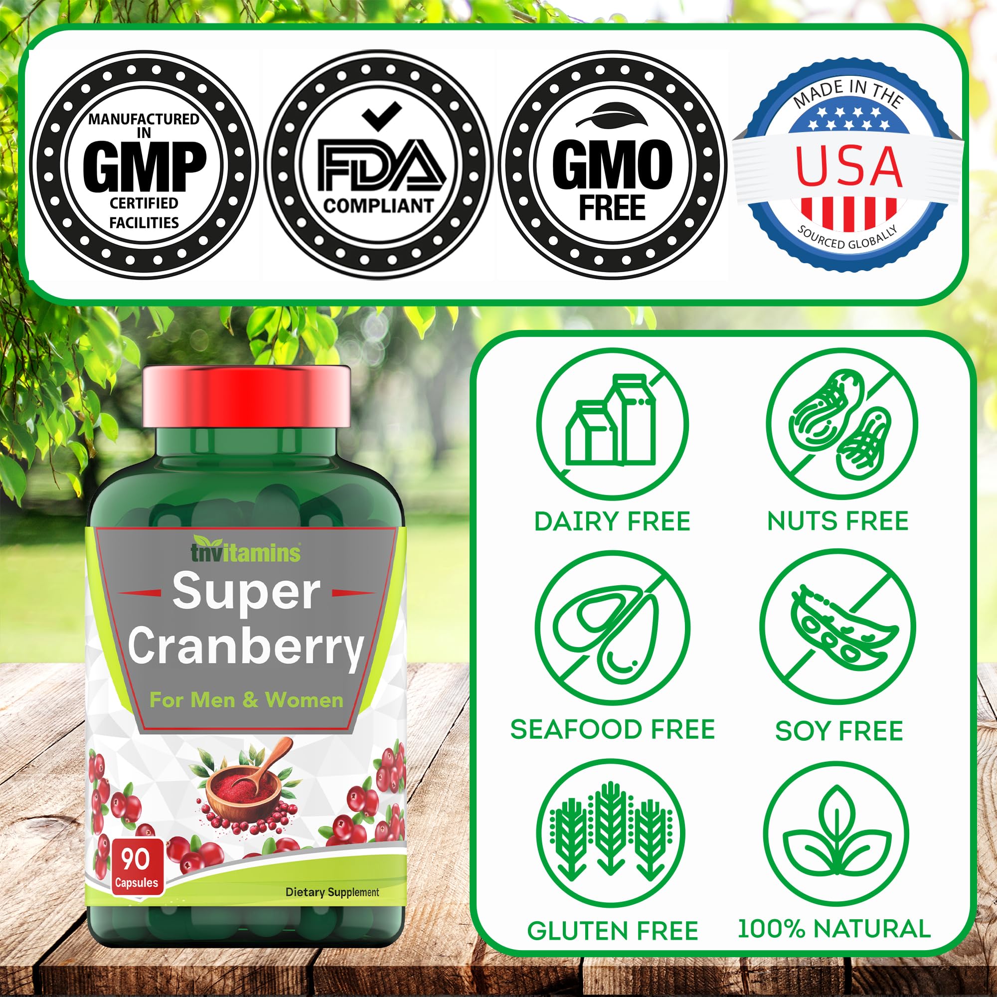 90 capsules of cranberry goodness