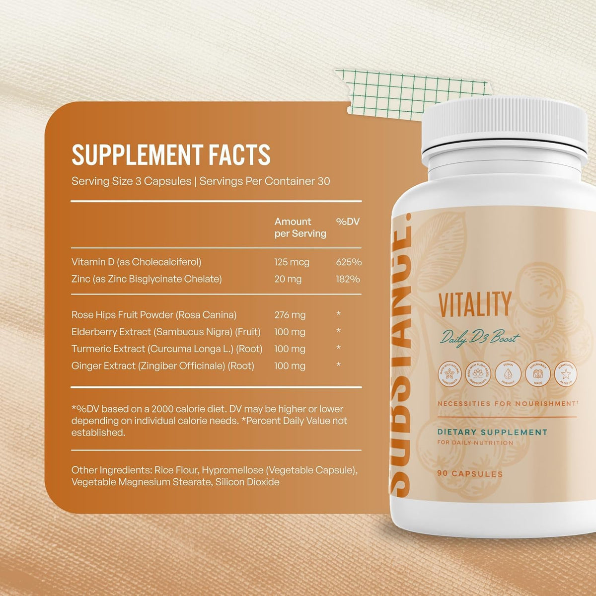 90 capsules of daily vitamin D