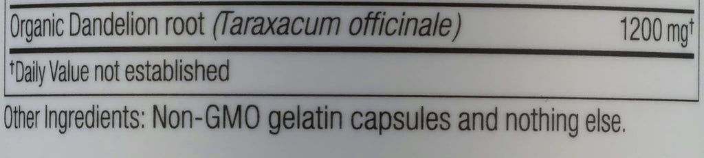 90 capsules of dandelion extract