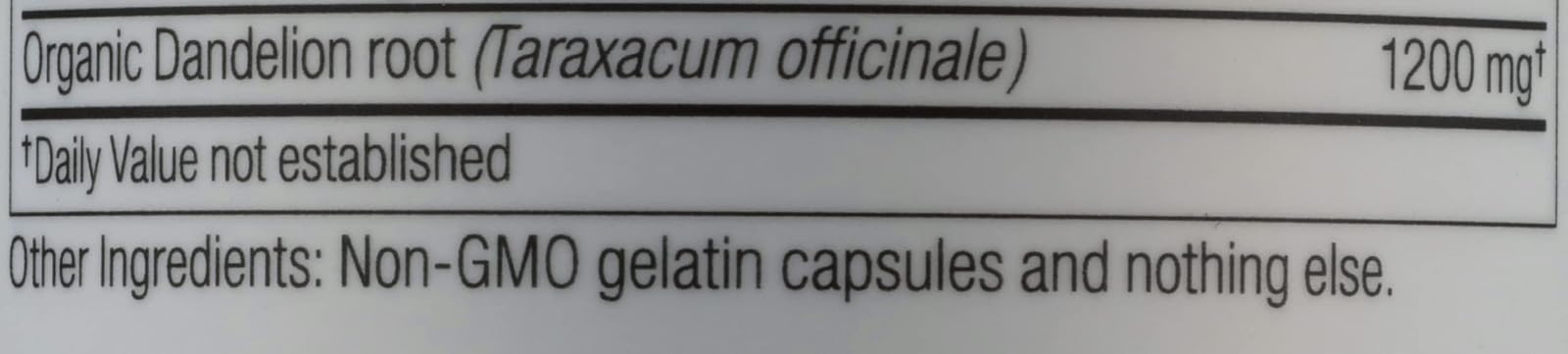90 capsules of dandelion extract