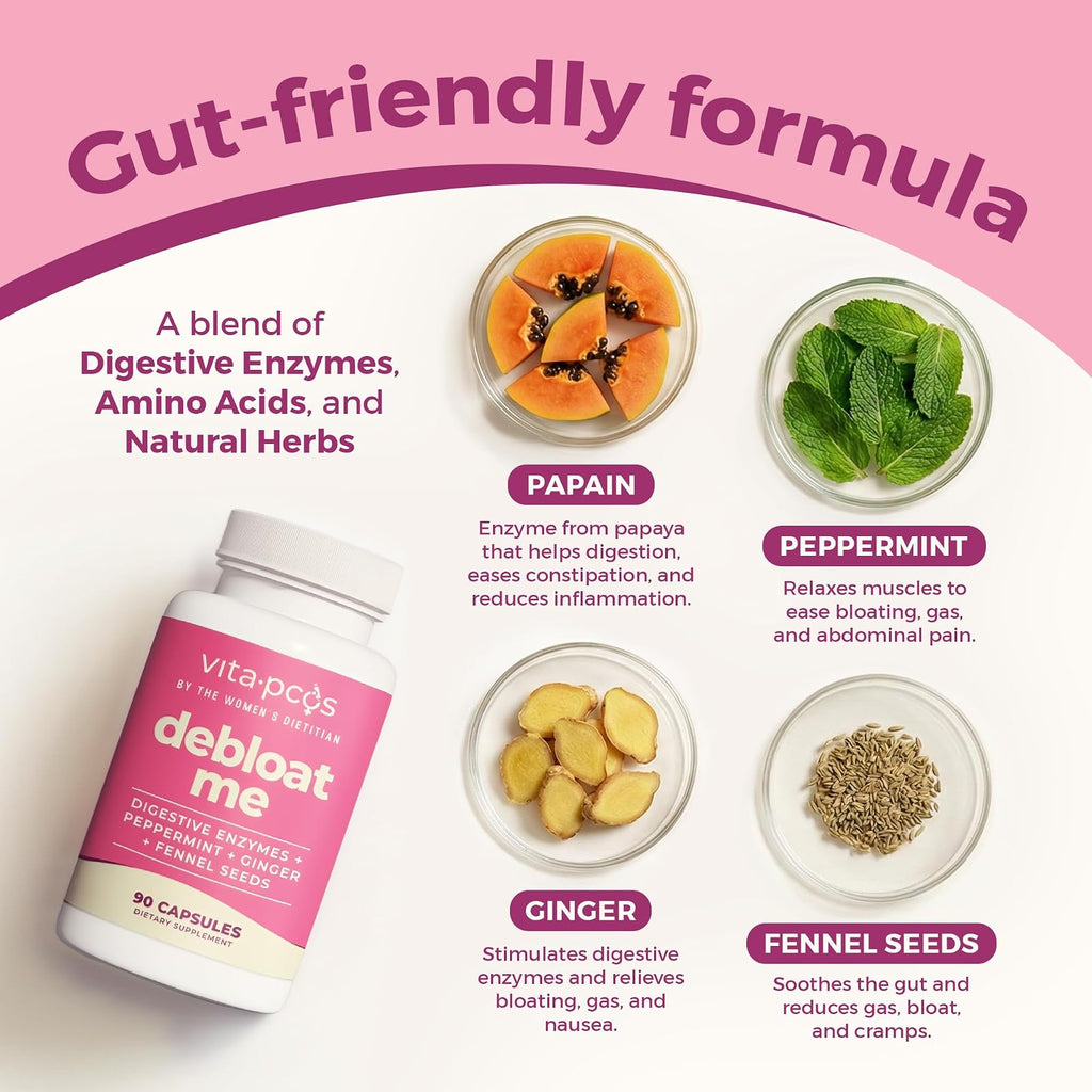 90 capsules of Debloat Me for gut health
