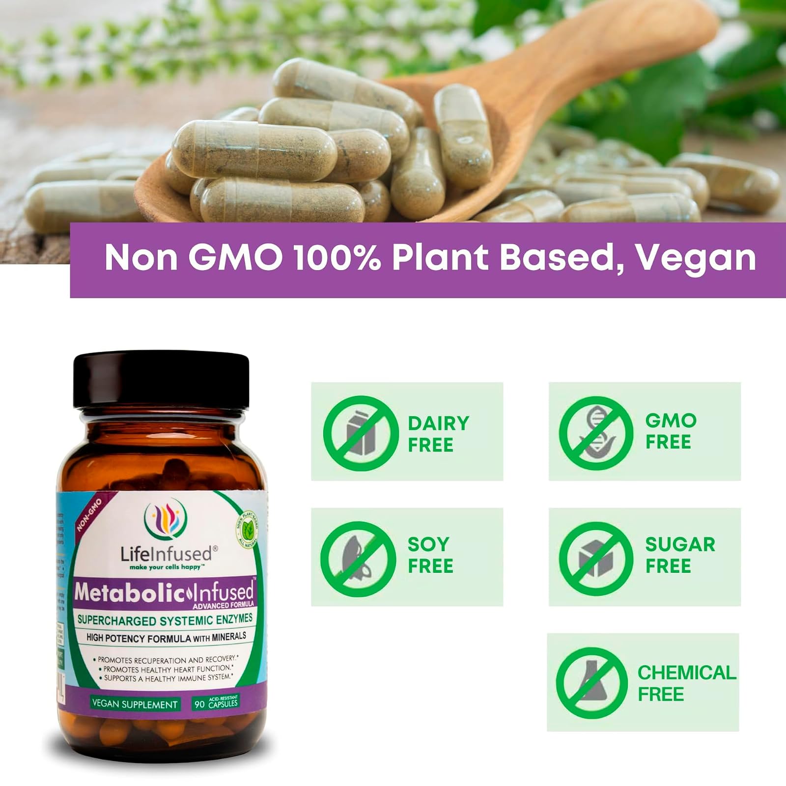 90 capsules of digestive enzyme support