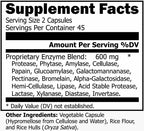 90 capsules of digestive enzyme support