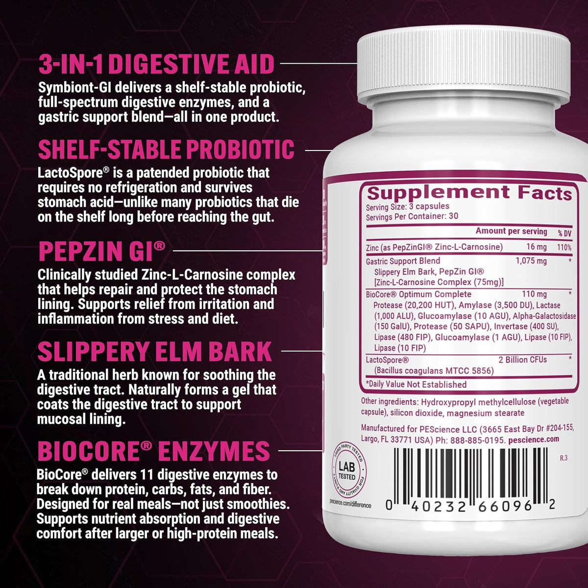 90 capsules of digestive support
