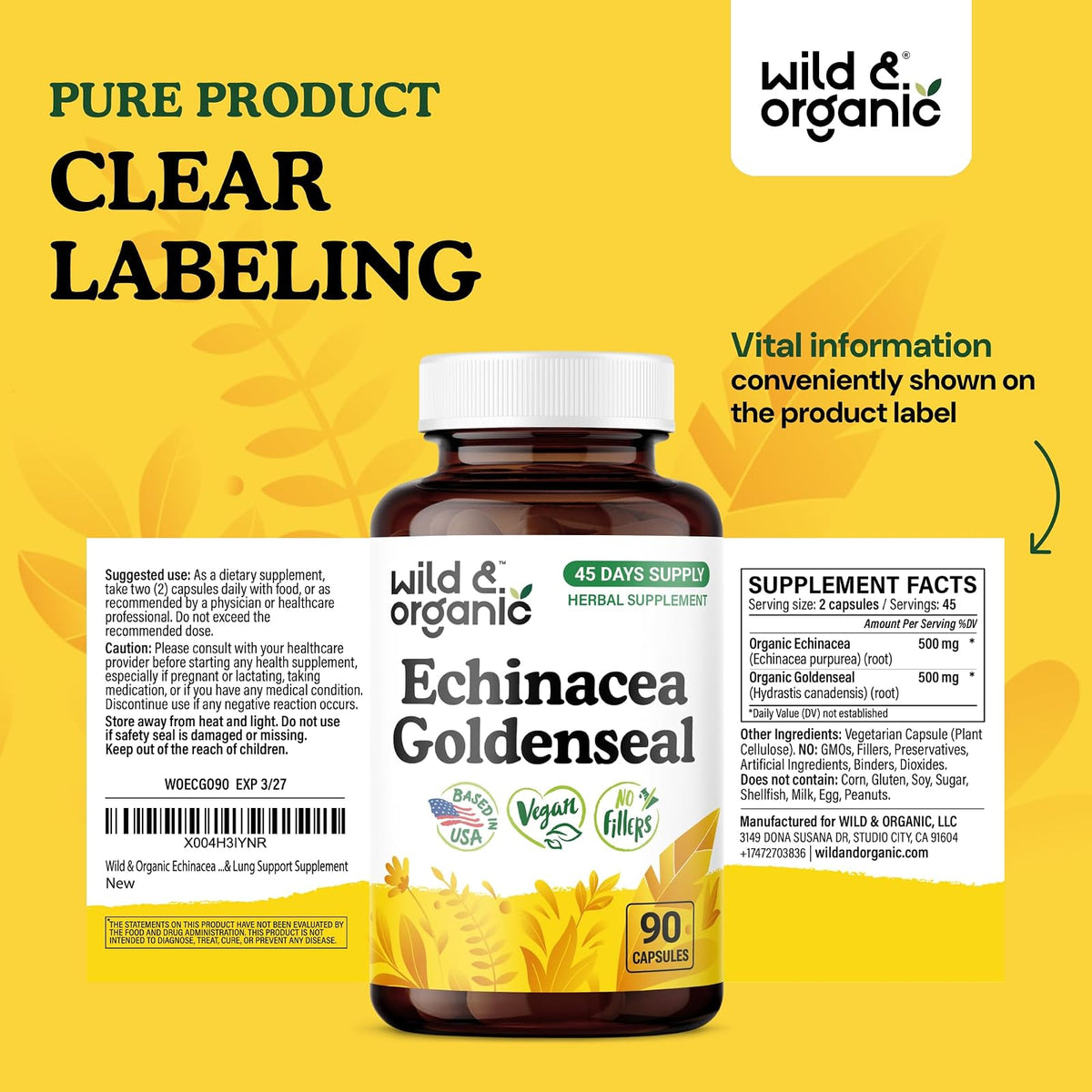 90 capsules of echinacea goldenseal