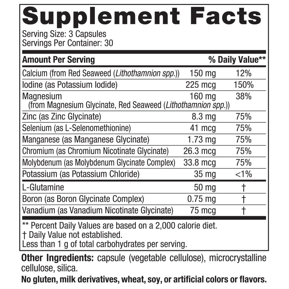90 capsules of essential multiminerals