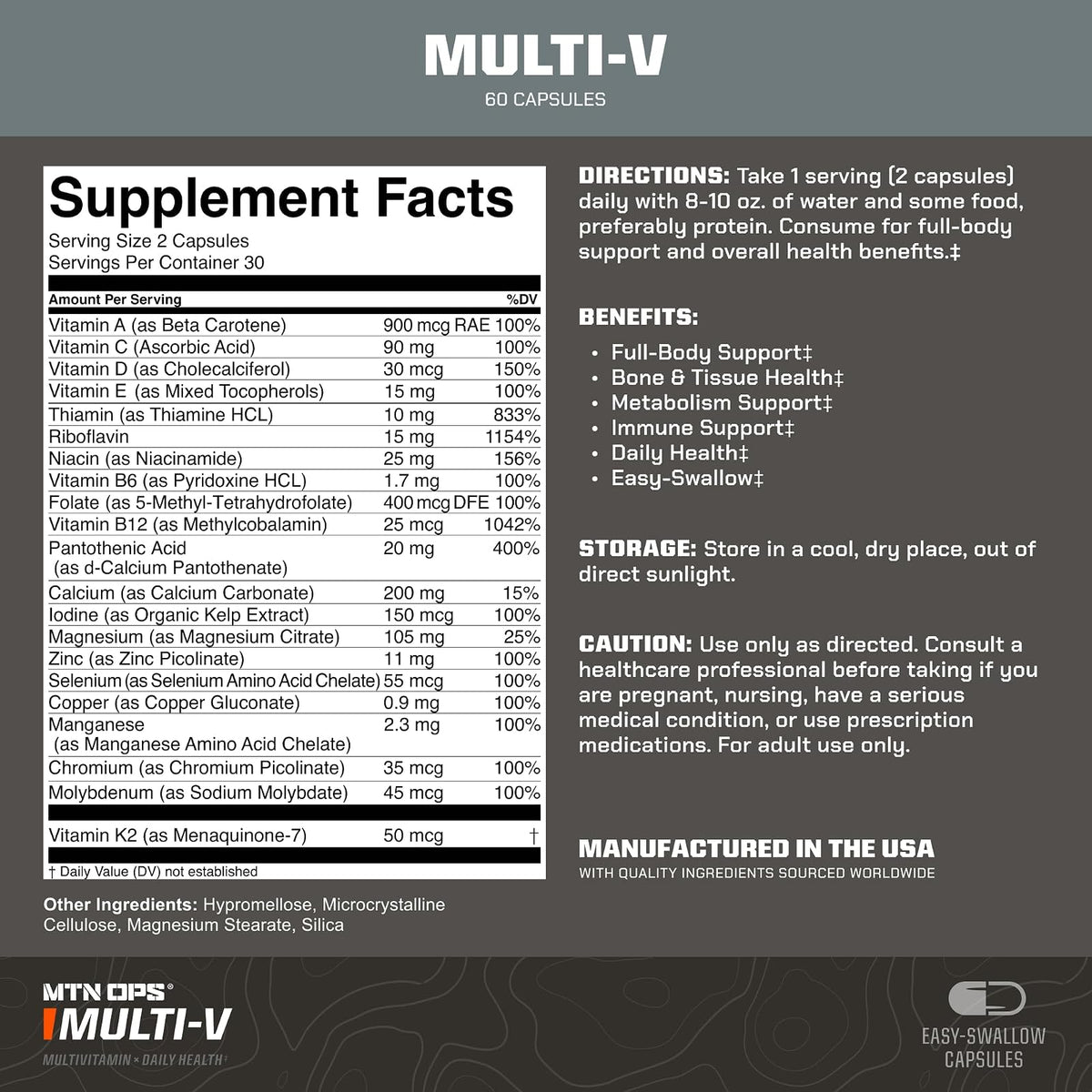90 capsules of essential vitamins