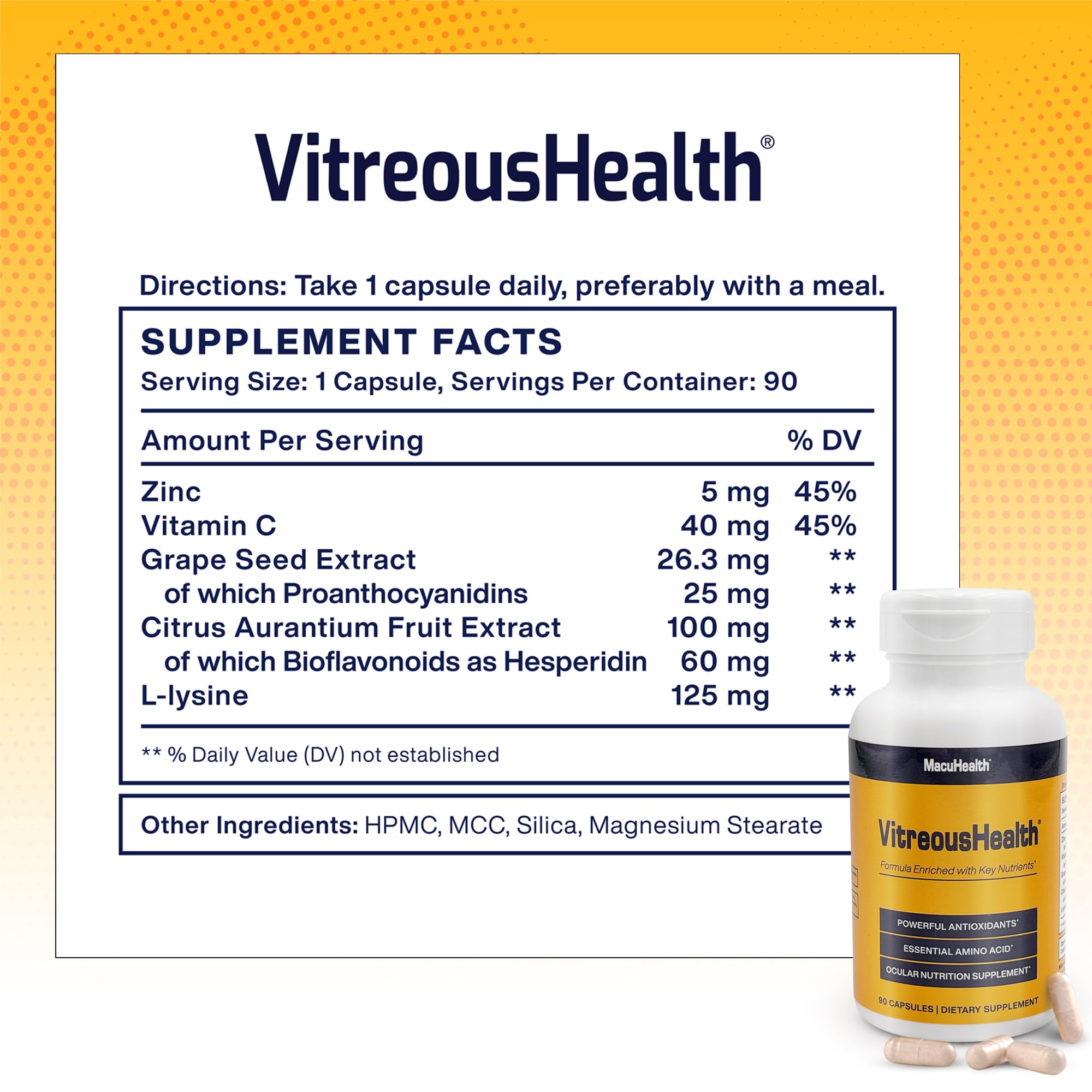 90 capsules of eye wellness supplements
