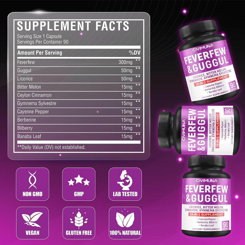 90 capsules of feverfew extract