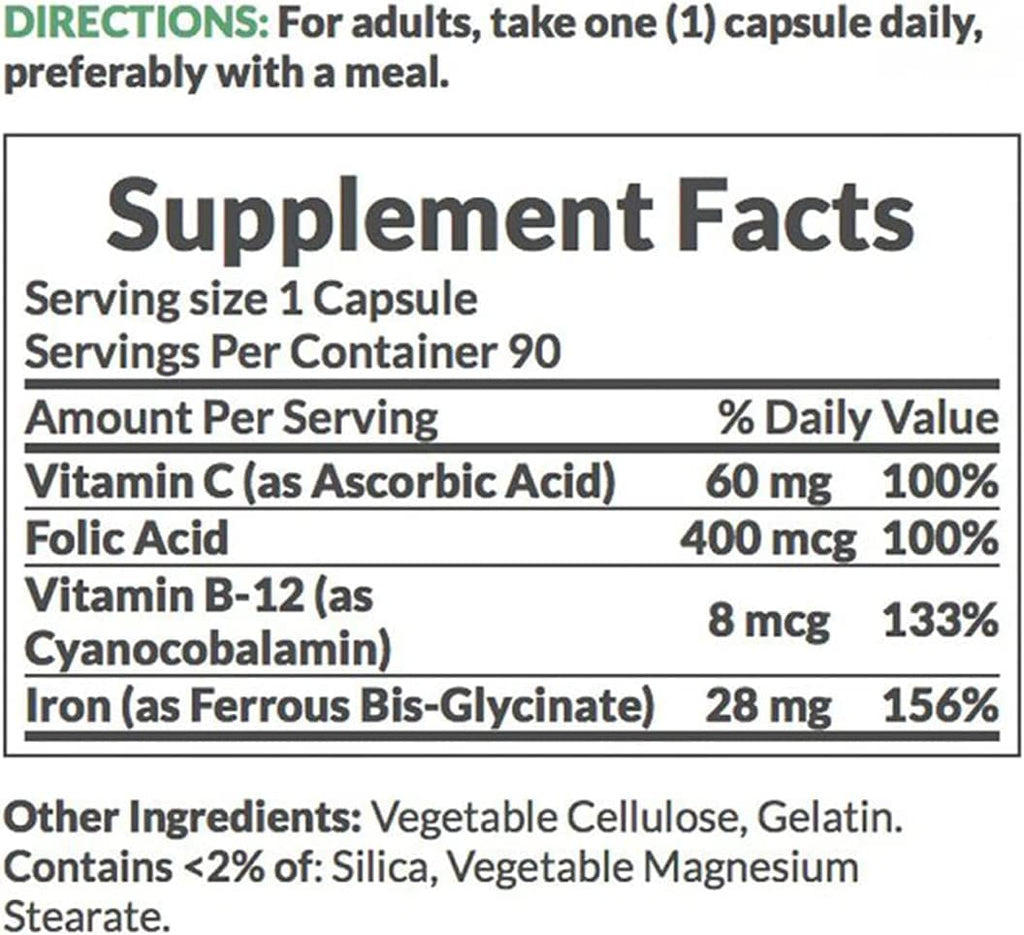 90 capsules of gentle iron
