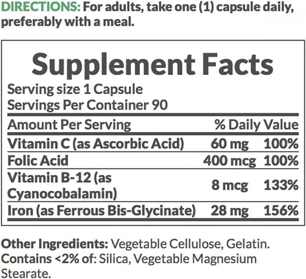 90 capsules of gentle iron