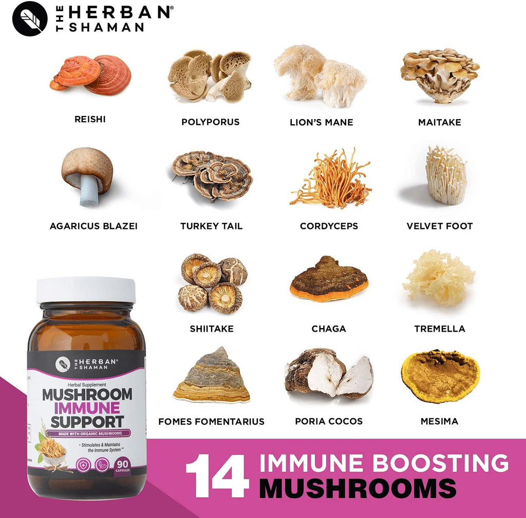 90 capsules of immune-boosting mushrooms