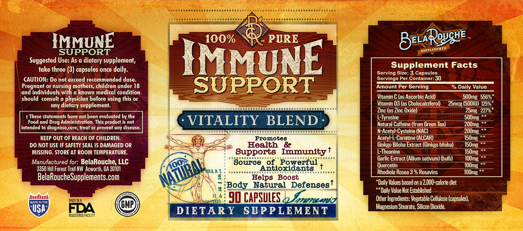 90 capsules of immune support vitamins