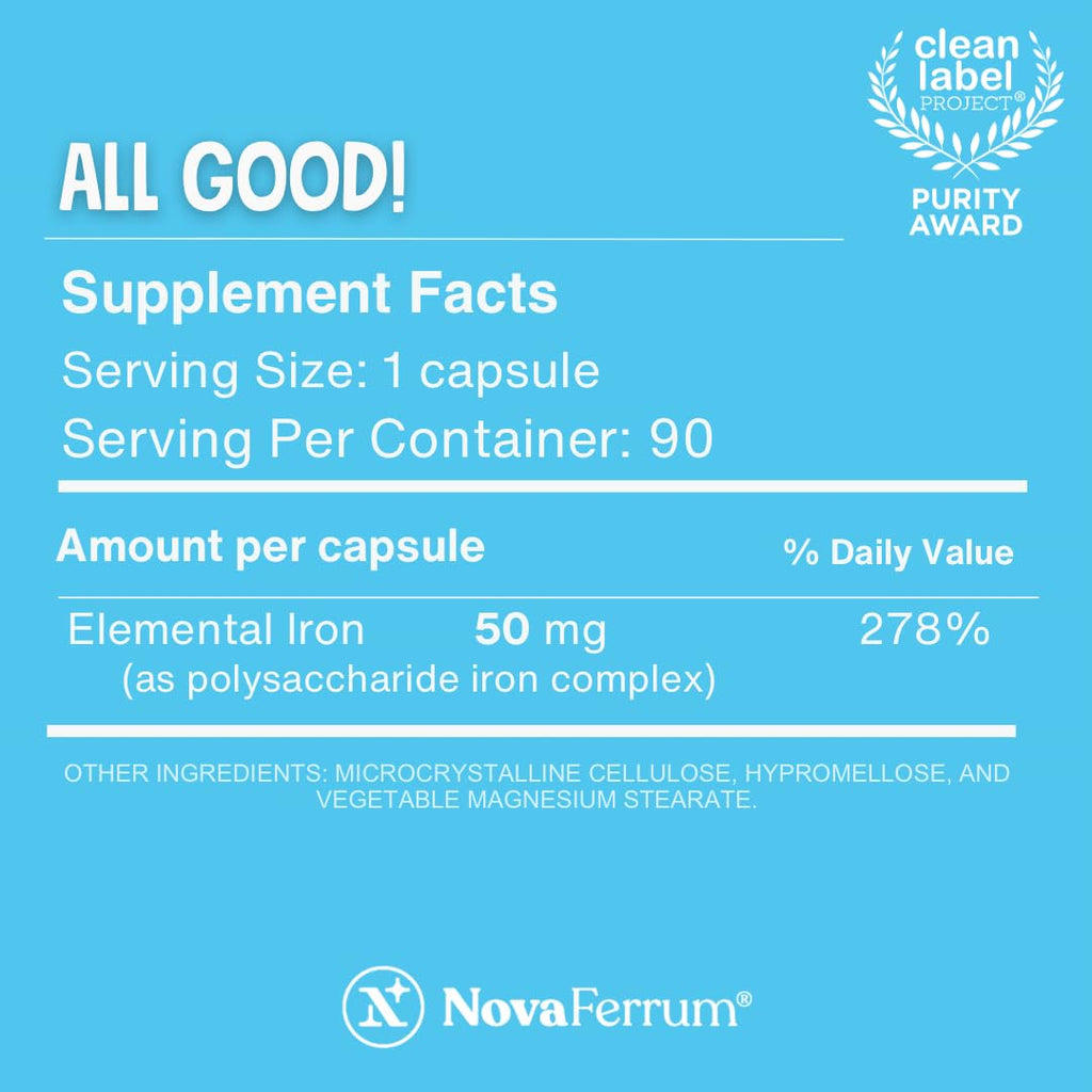 90 capsules of iron for energy
