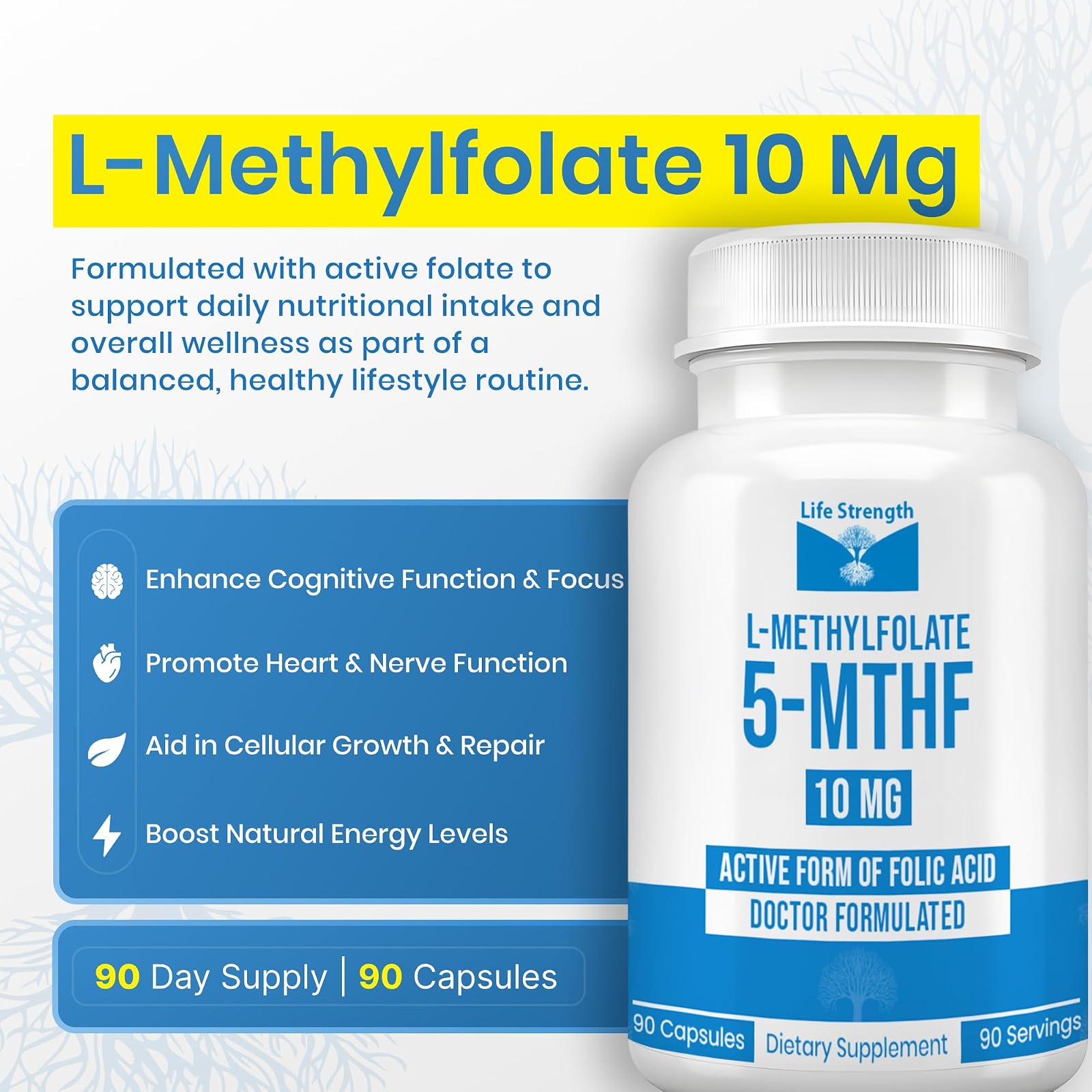 90 capsules of L Methylfolate for daily use