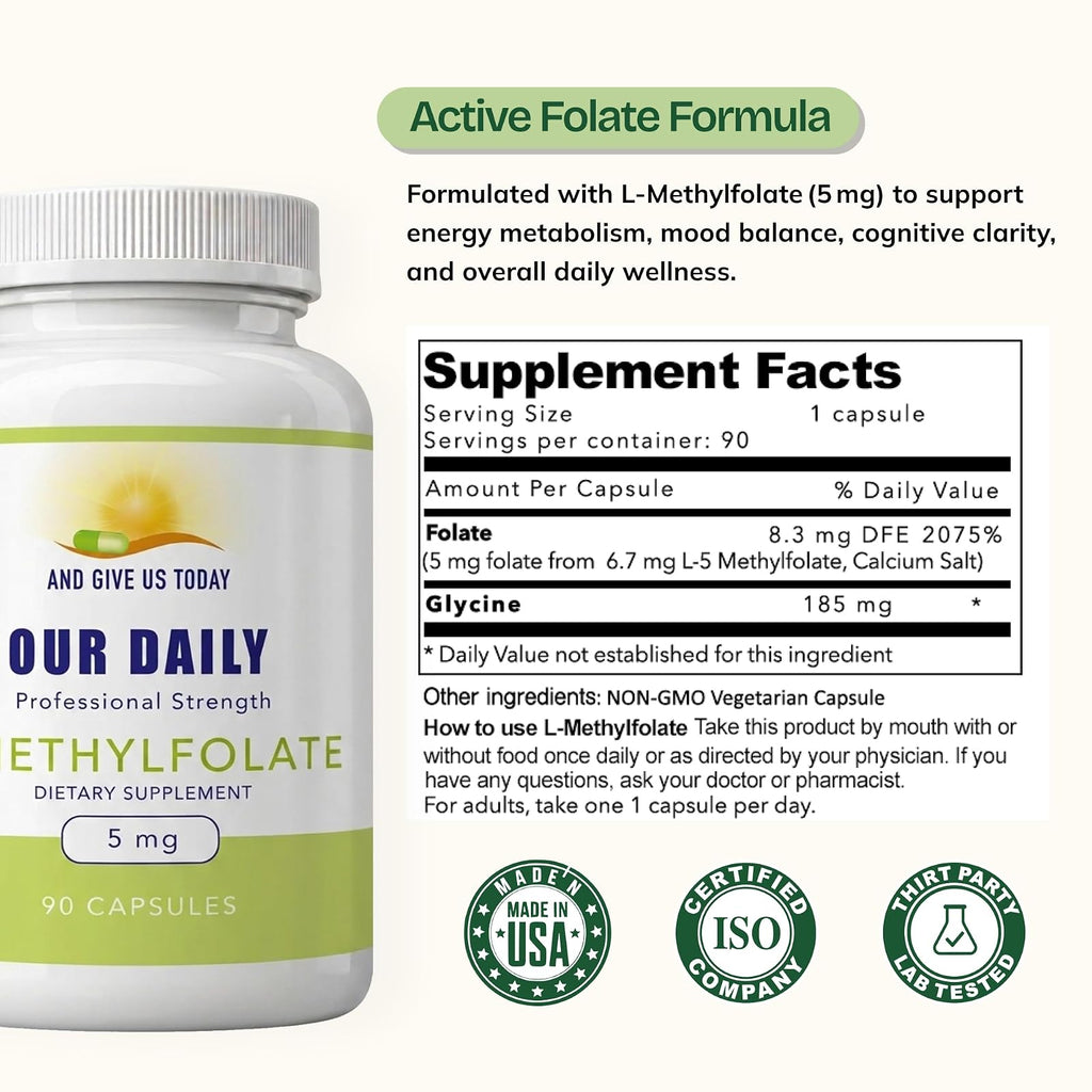 90 capsules of L Methylfolate