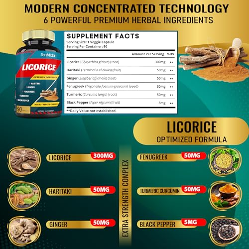 90 capsules of licorice root extract