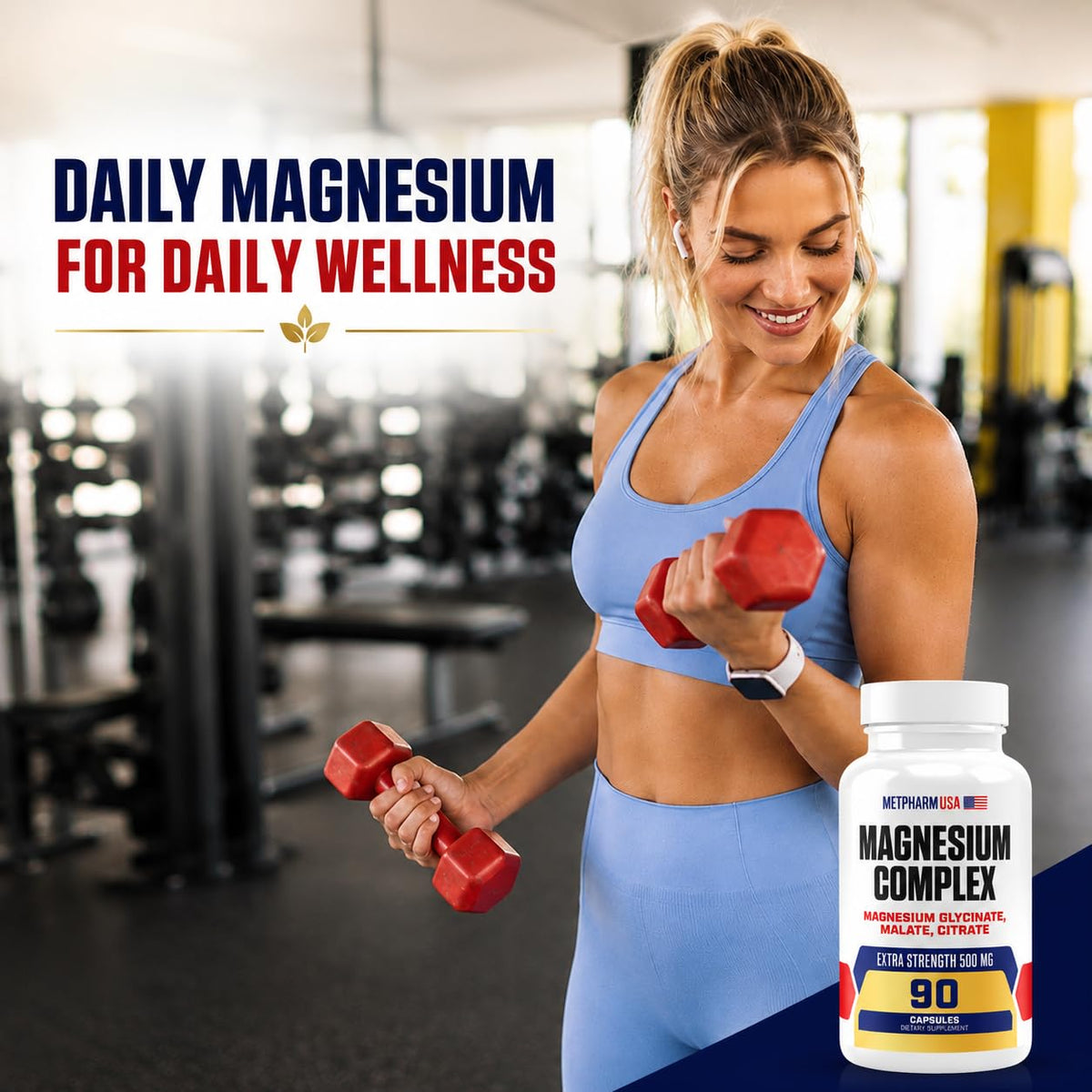 90 capsules of magnesium for daily wellness