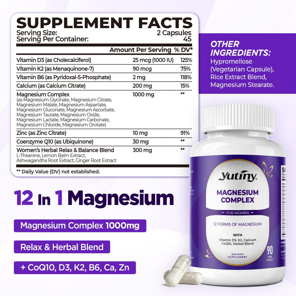 90 capsules of magnesium for energy