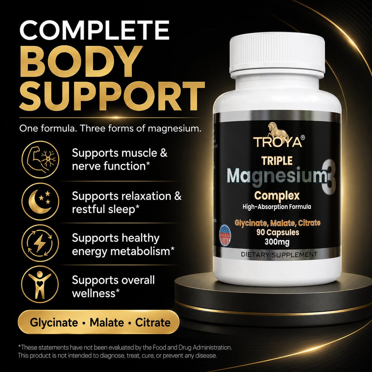 90 capsules of magnesium for energy