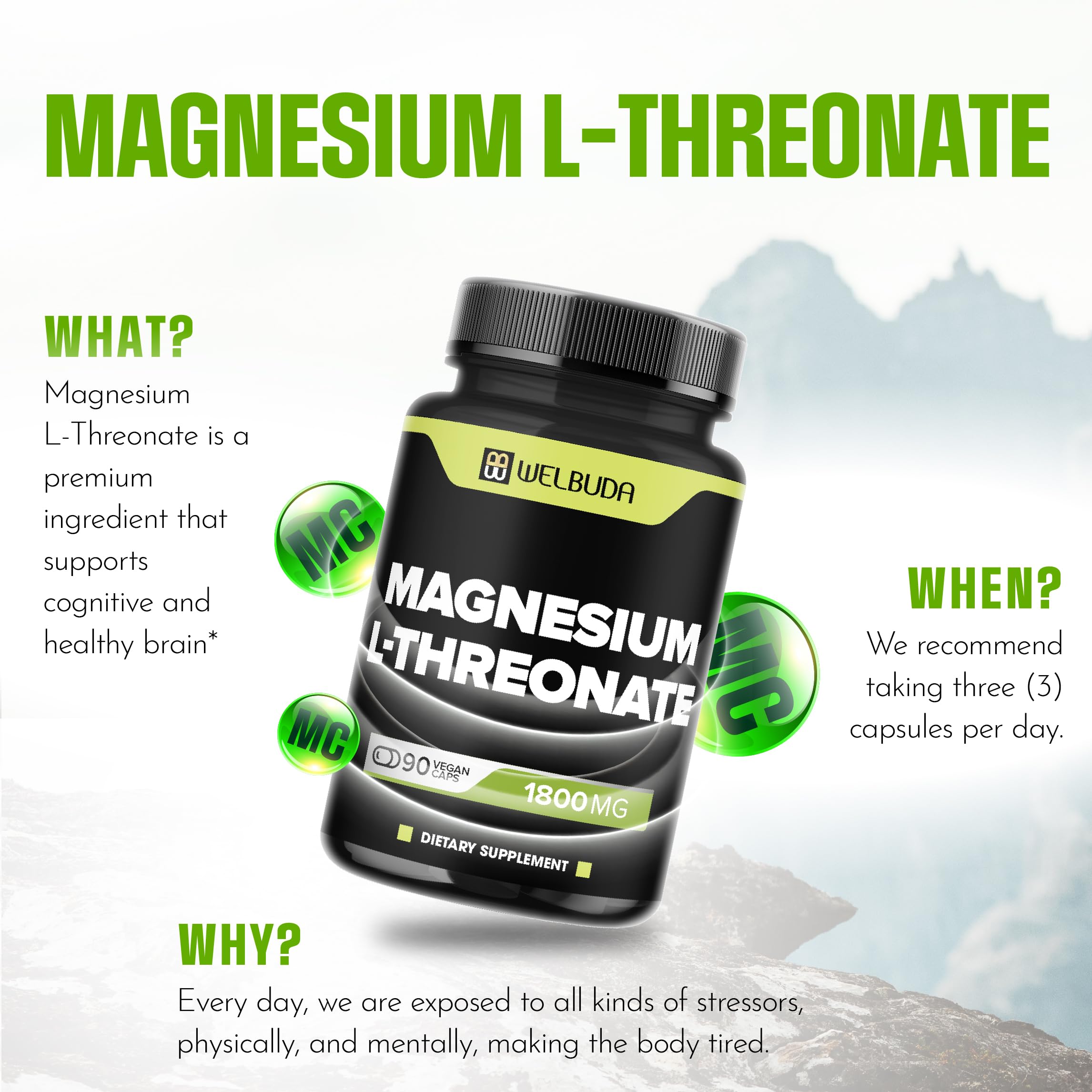 90 capsules of magnesium for vitality
