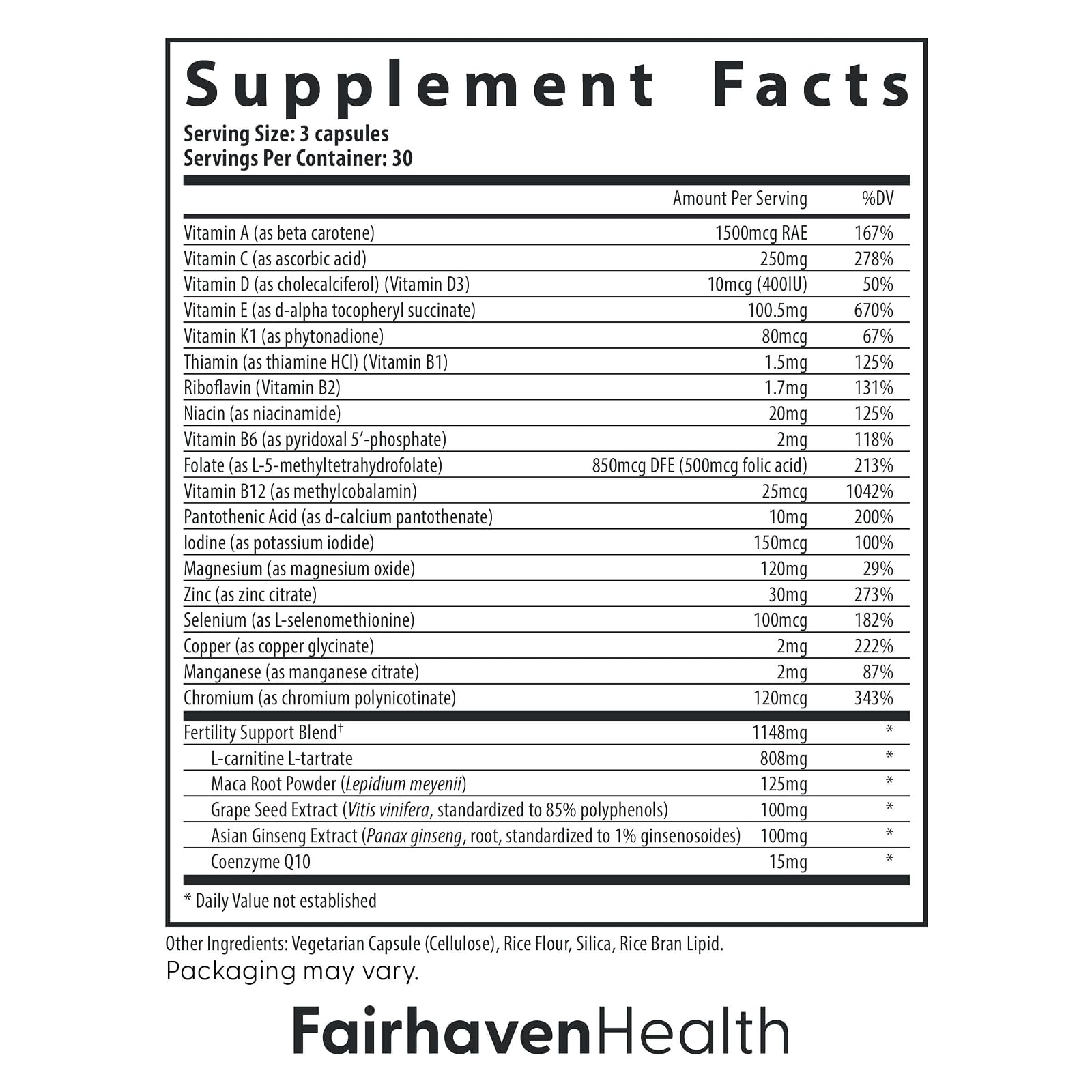 90 capsules of men's multivitamins