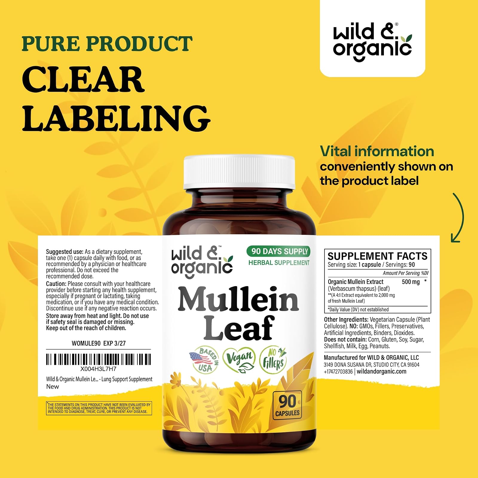 90 capsules of Mullein extract