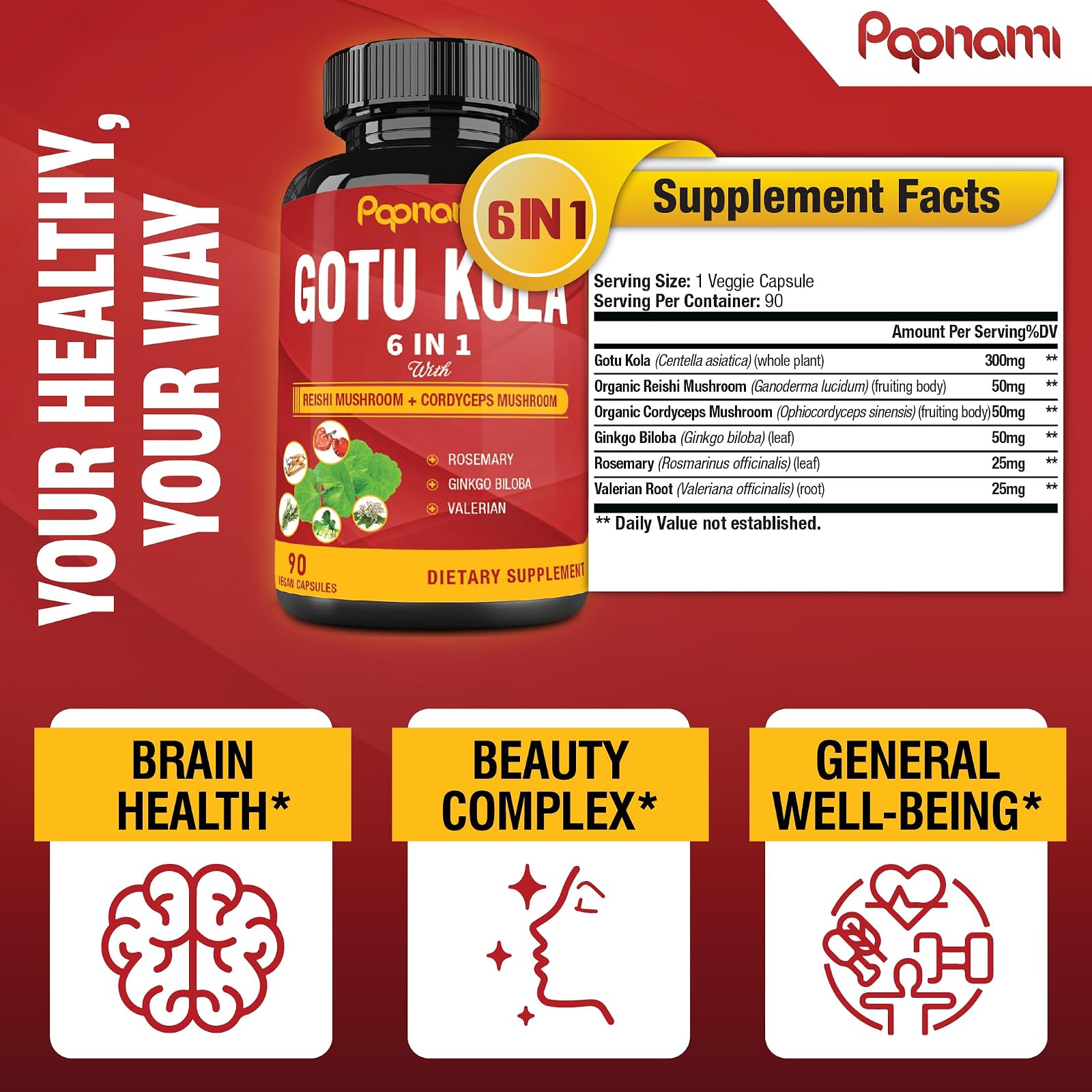 90 capsules of natural Gotu Kola