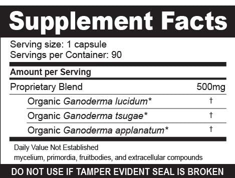 90 capsules of organic mushrooms