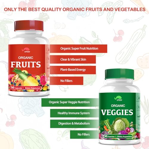 90 capsules of organic vitamins