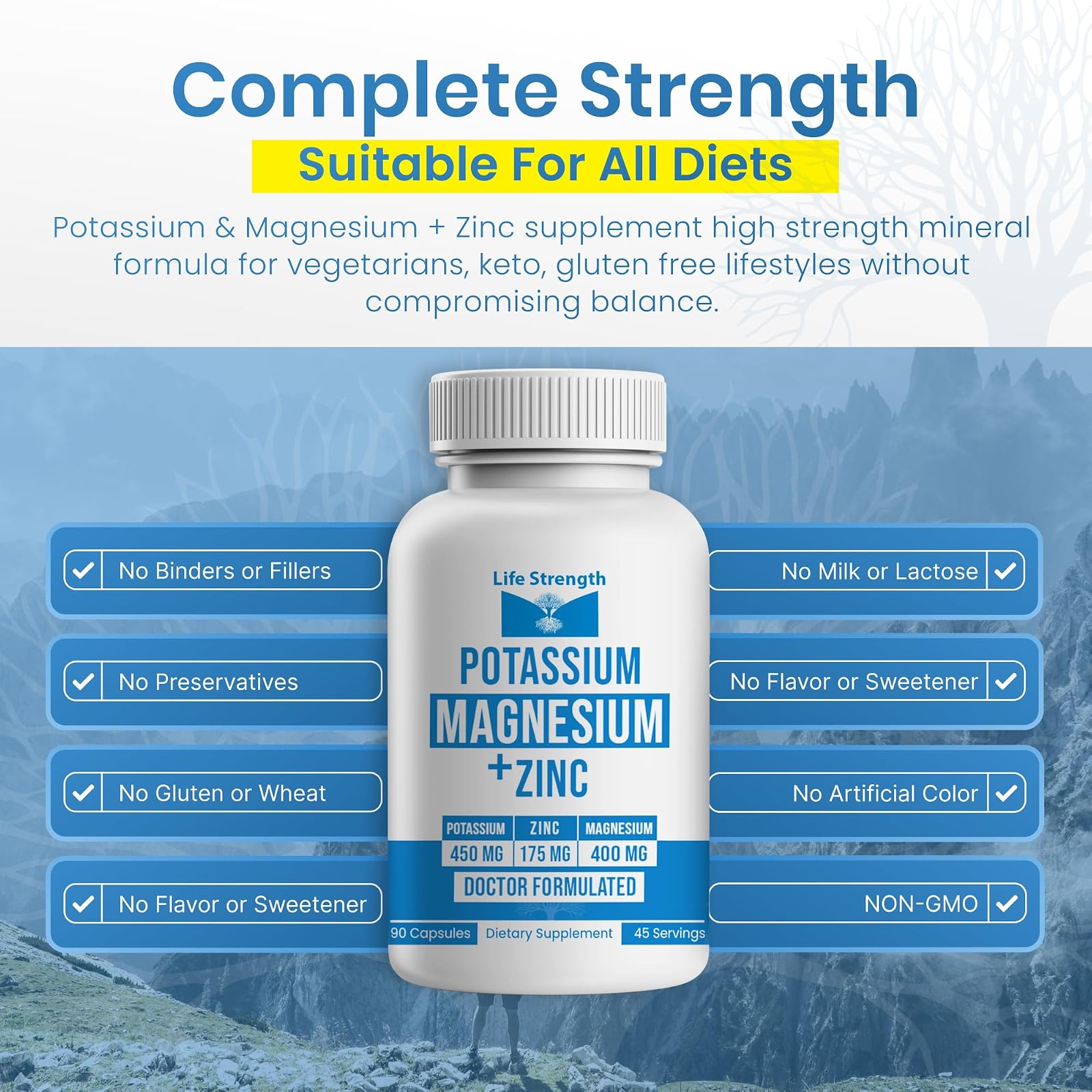 90 capsules of potassium magnesium blend