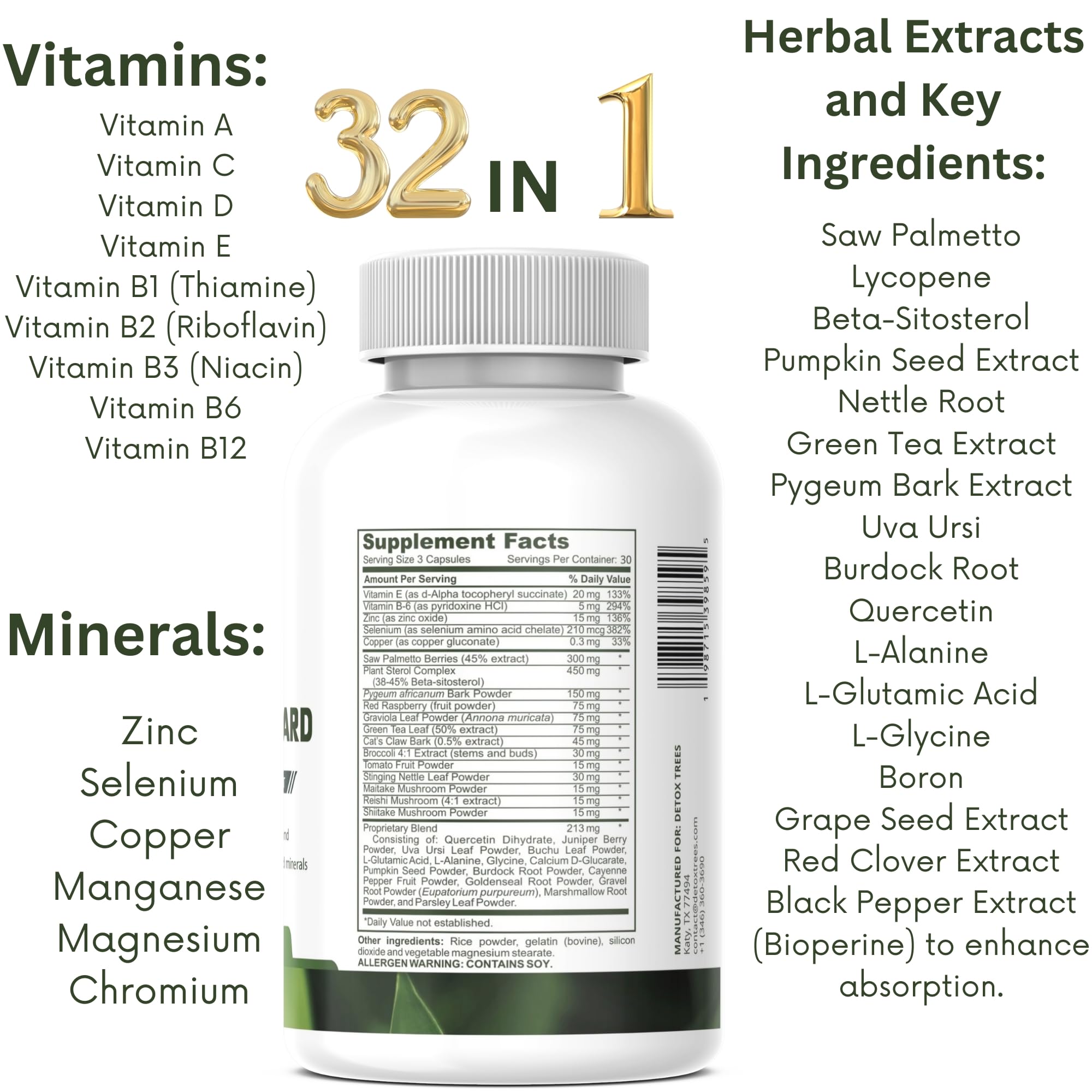 90 capsules of prostate health support