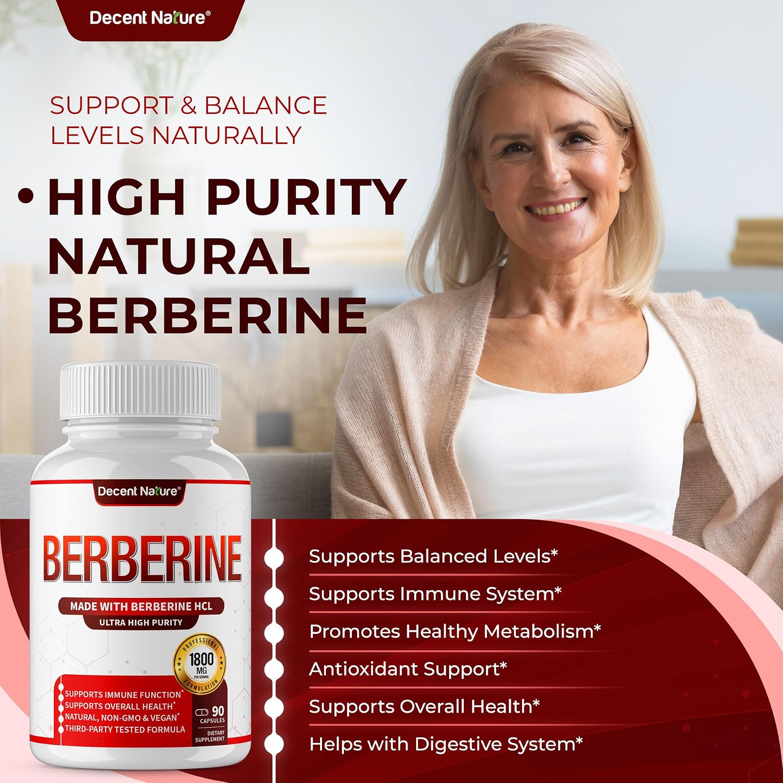 90 capsules of pure berberine