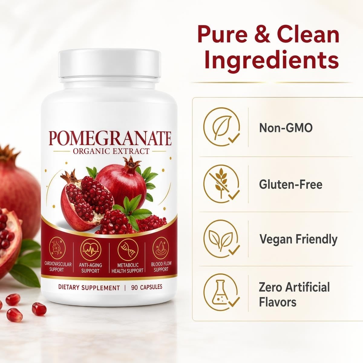 90 capsules of pure pomegranate extract