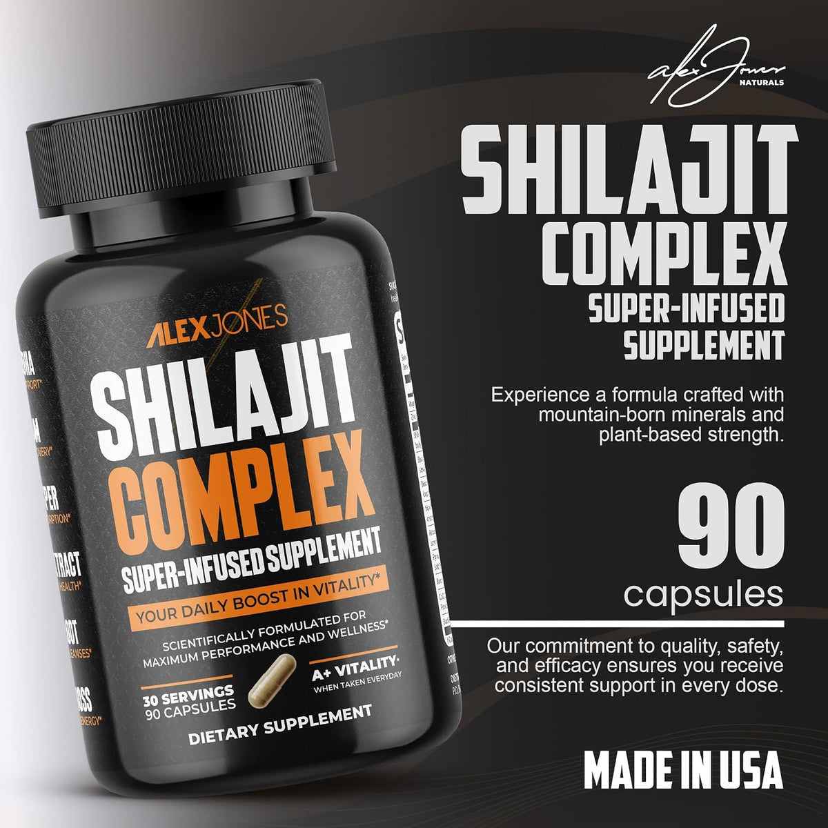 90 capsules of pure shilajit extract