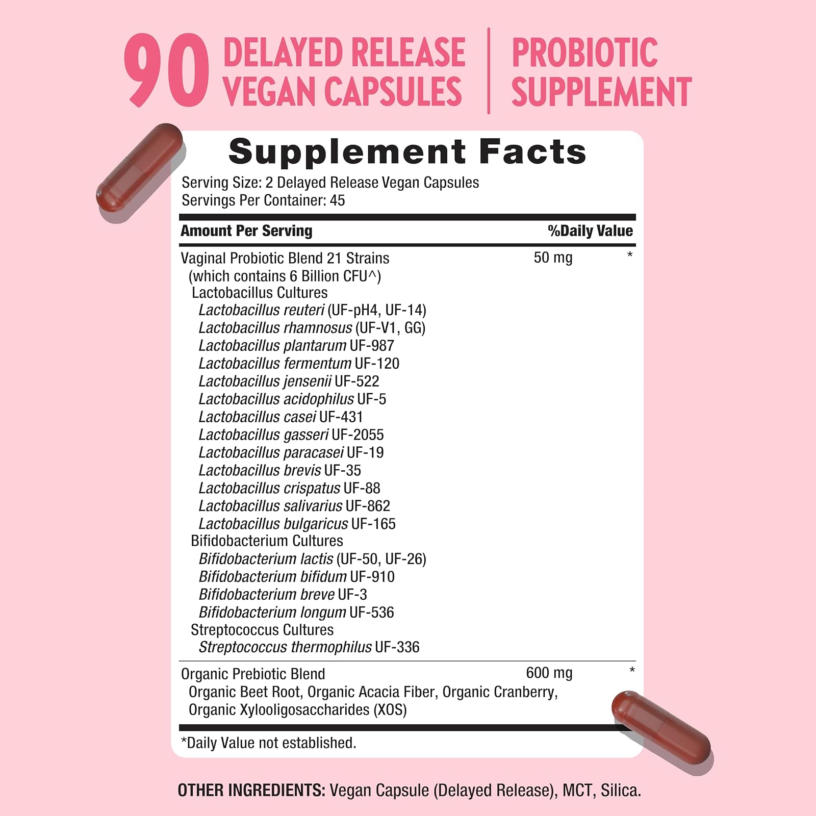 90 capsules of Raw Flora probiotics